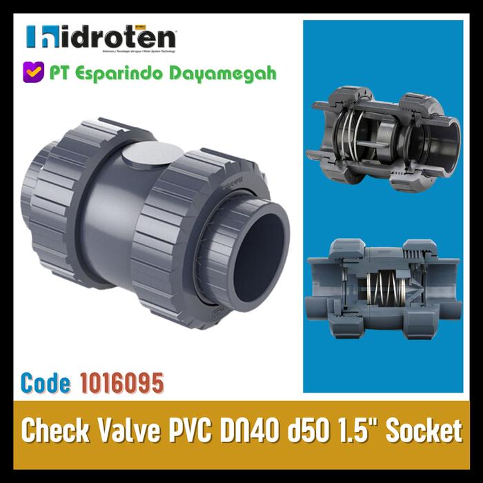 Jual Cone Check Valve PVC 1.5 Inch Kolam Renang Merk Hidroten dari ...