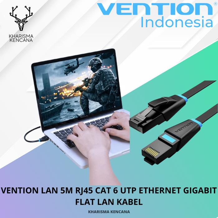Jual VENTION LAN RJ45 CAT 6 UTP ETHERNET GIGABIT FLAT LAN KABEL IBJBJ ...