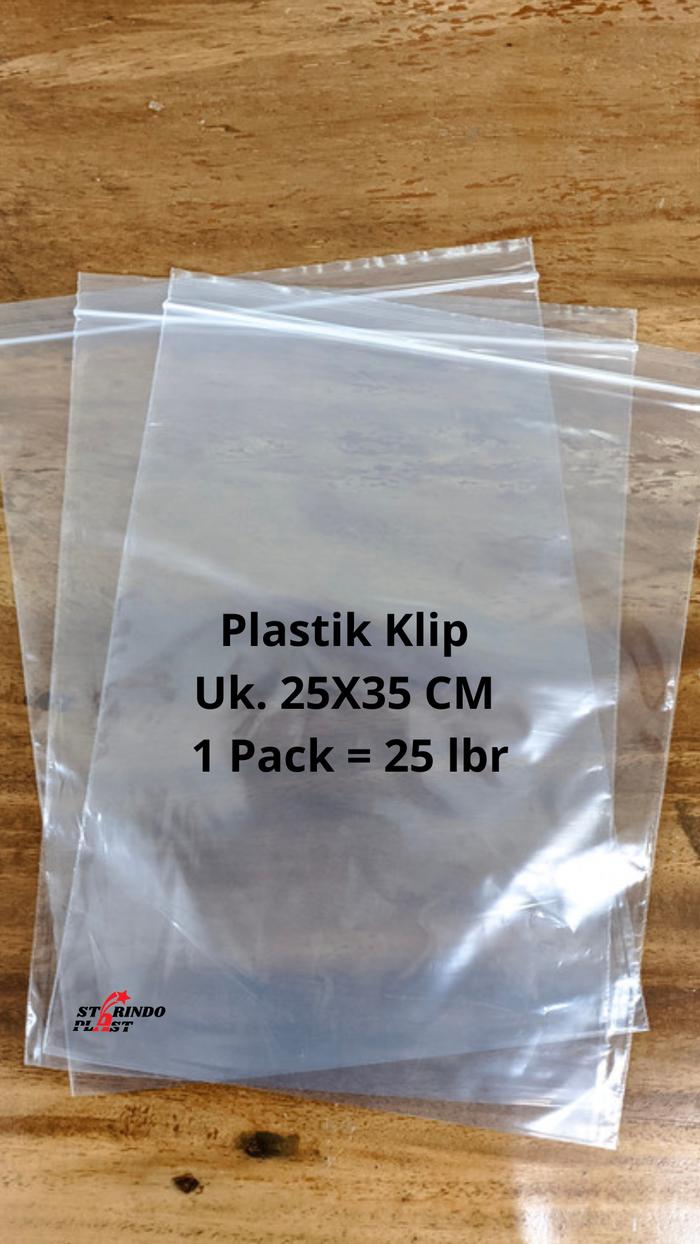 Promo Plastik Klip uk 25x35 cm Bening Ziplock Baju Kaos Daster isi 25 ...