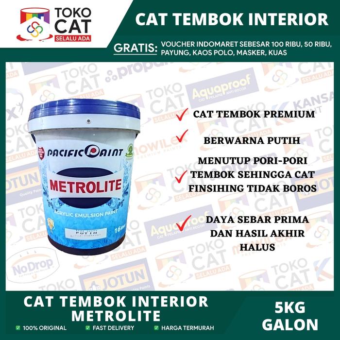 Jual CAT TEMBOK DAN PLAFOND METROLITE WARNA PUTIH KEBIRUAN KEMASAN 3.5 ...