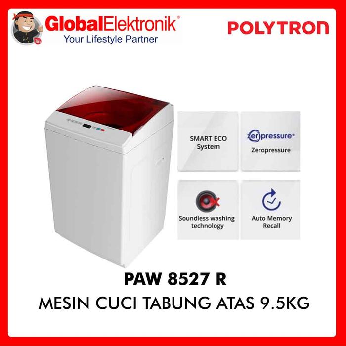 Jual POLYTRON ZEROMATIC AUTOMATIC WASHING MACHINE 9.5KG PAW-9527R ...