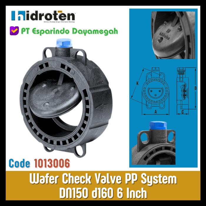 Promo Swing Wafer Check Valve 6" PVC Kolam Renang Hidroten Buatan ...