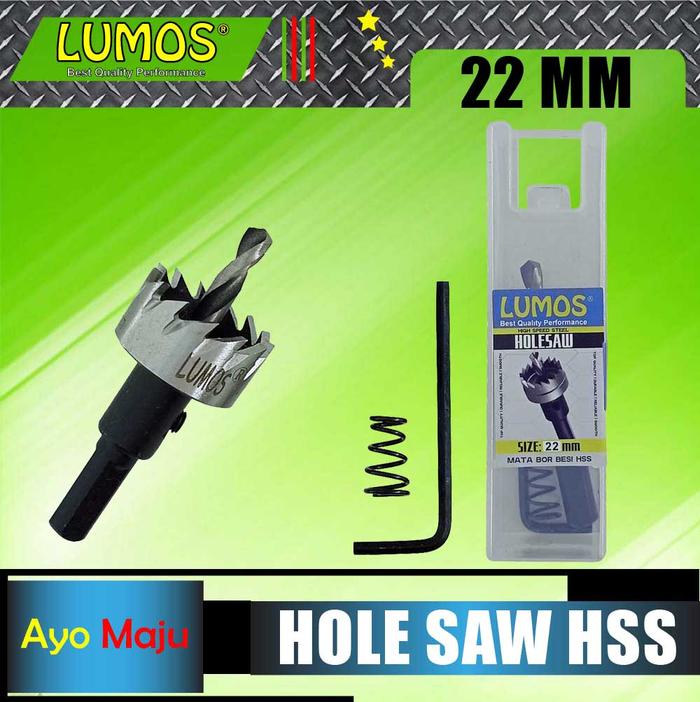 Jual Hole Saw HSS LUMOS 22mm / HoleSaw Besi 22mm / Mata Bor Besi 22 mm ...