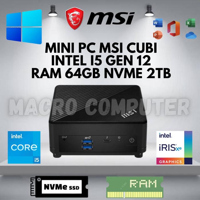 Jual MINI PC MSI i5 GEN 12 +WIN 11 | MSI CUBI 5 12M | INCLUDE RAM + SSD ...