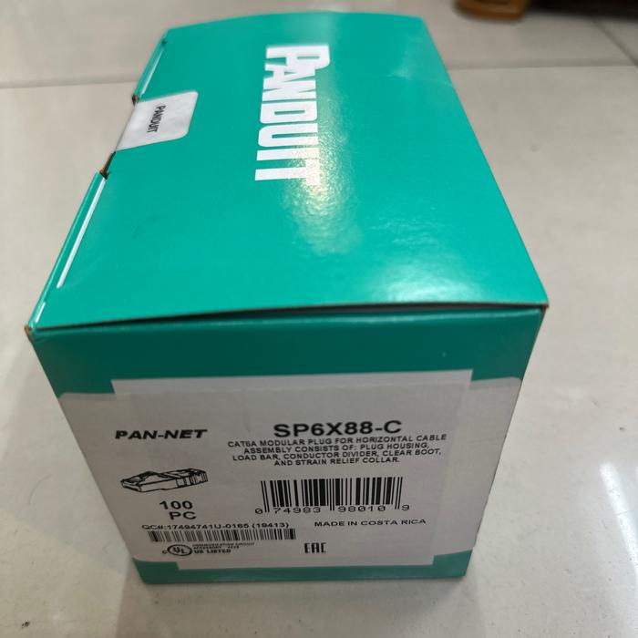 Jual Panduit RJ45 Connector Cat 6A SP6X88-C Isi 100 Pcs RJ45 Cat6A ...