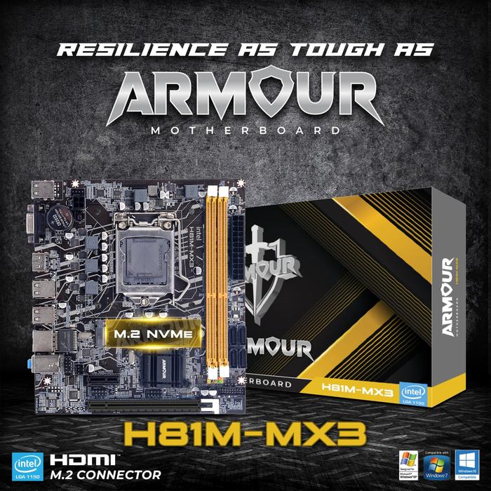 Jual MOTHERBOARD ARMOUR H81 M2 NVME 1TH GARANSI RESMI H 81 NEW - Kota ...
