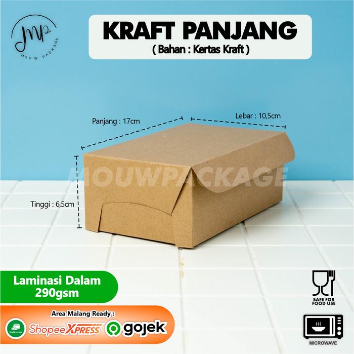 Jual BOX PERSEGI PANJANG KRAFT / BOX ROTI BAKAR / BOX NASI KULIT / BOX ...