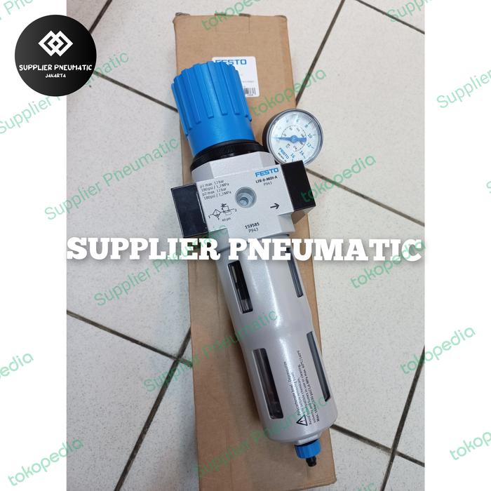 Jual AIR FILTER REGULATOR DRAIN FESTO LFR-1/2-D-MIDI-A PN 159585 PORT 1 ...