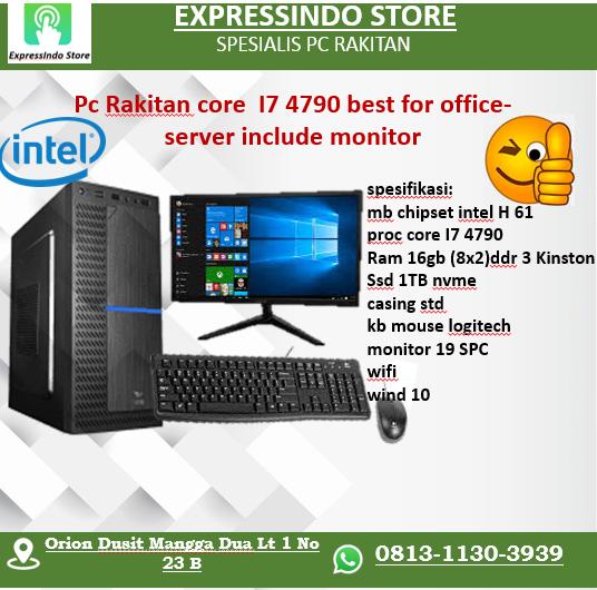 Jual Pc Rakitan core I7 4790 best for office/server include monitor - Jakarta Pusat ...