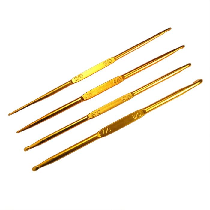 Jual jarum rajut hakpen knitting pen gold import ukuran 3/4 - Jakarta ...