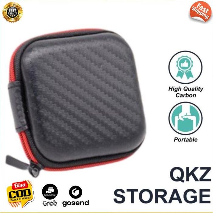 Promo Earphone IEM Earpods TWS Storage Case QKZ Carbon Tas Bag Pouch ...