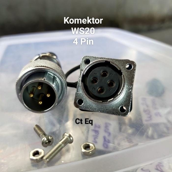 Jual WS20 4 Pin Plug dan Socket Kabel Panel Mount konektor plug male ...