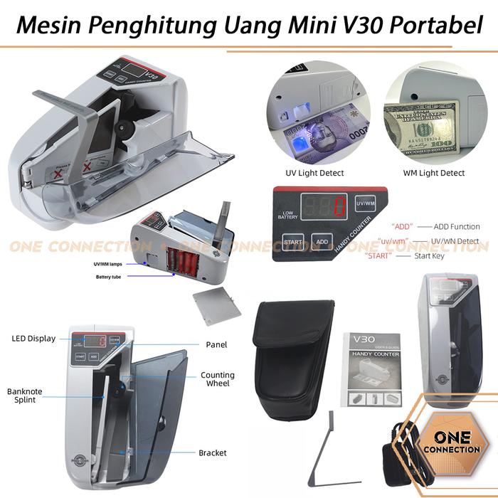 Jual Mesin Penghitung Uang Mini V30 Portabel Money Handy Counter Hitung ...