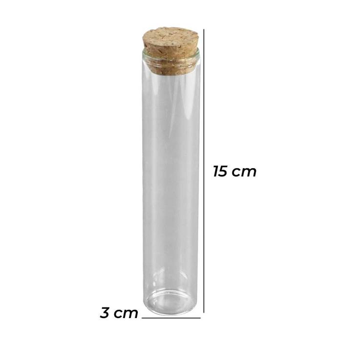 Jual Botol Kaca Tabung Reaksi Sample Container - Test Tube Cork - 80ml ...
