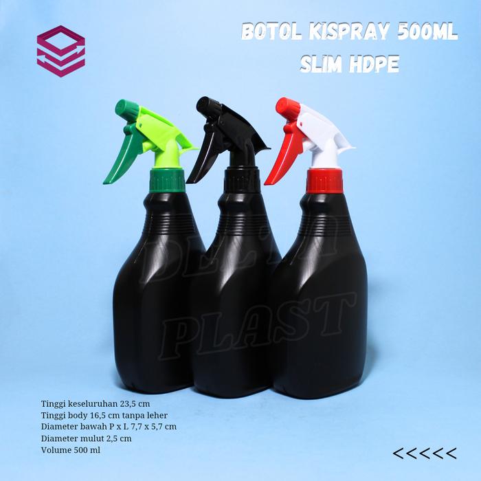 Jual botol spray 500ml hitam / botol kispray / spray 500 ml hdpe hitam ...