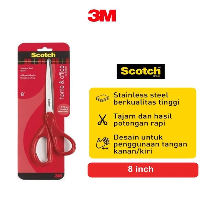 Jual 3M 1408 Scotch Gunting besar Pemotong kertas Scissor 8 Inch ...
