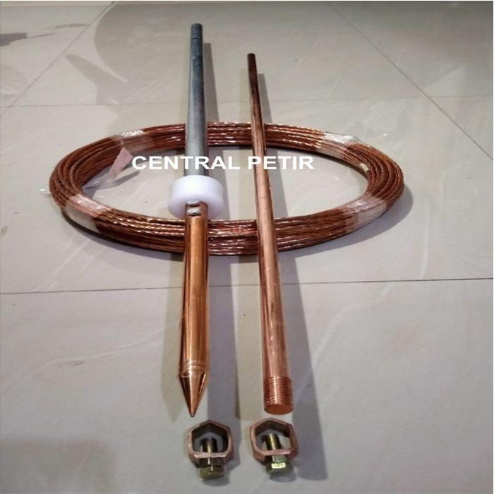 Jual Penangkal Petir 1 Tombak Tembaga + 30 M Kabel BC 50 Tinggal Pasang ...