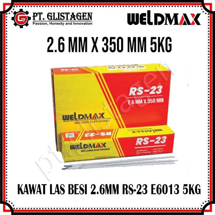 Jual Kawat Las Besi Elektroda 2.6 MM Welding Electrodes Weldmax RS 23 E6013 - 2.6MM 5KG ...