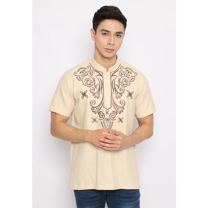 Promo Hassenda Koko Pria Linen Border Lengan Pendek Al-Karim Size XL ...