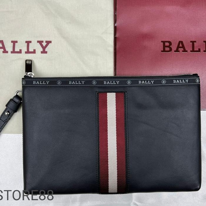 Jual CLUTCH BALLY HARTLAND LEATHER BAG IN BLACK ORIGINAL - Jakarta ...