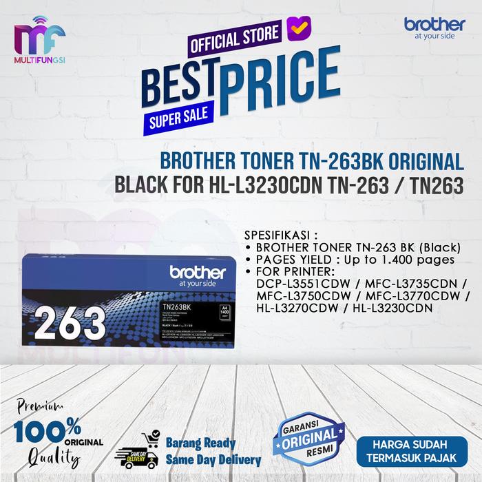 Promo Brother Toner TN-263BK Original Black for DCP-L3551CDW TN-263 ...