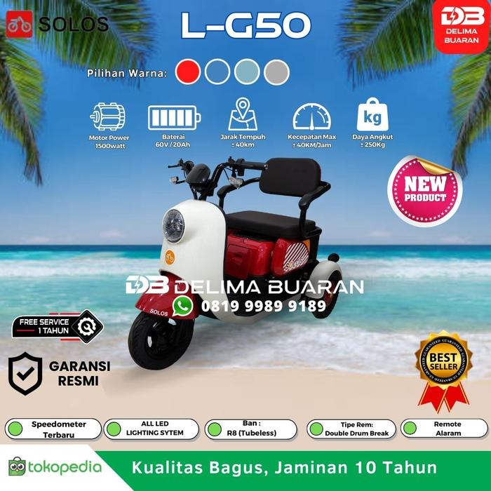 Jual SOLOS SEPEDA LISTRIK/ RODA 3 LISTRIK L-G50 - Merah - Jakarta Timur ...