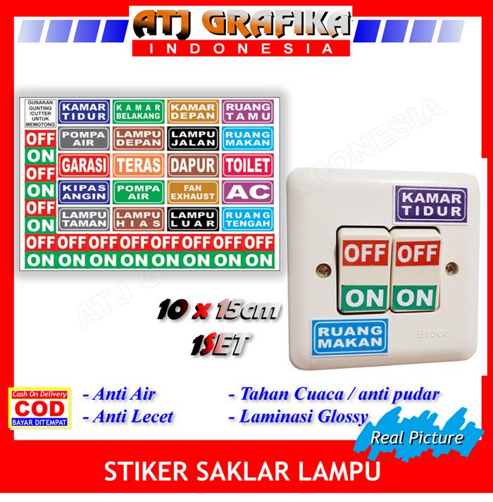 Jual Stiker label saklar listrik on off lampu sticker penerangan - Kab ...
