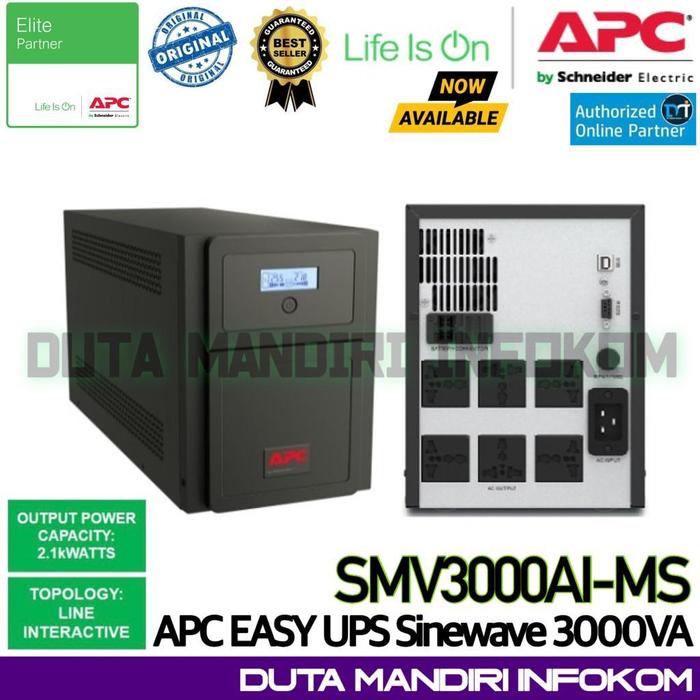 Promo APC SMV3000AI-MS - Sinewave Easy UPS 2100W 3KVA Tower 230V AVR LCD Cicil 0% 3x - Jakarta ...