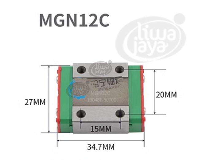 Jual MGN12 400MM 40cm Linear Rail Guide include MGN12C Bearing Block ...