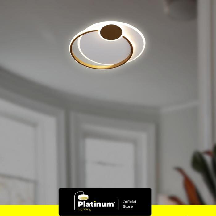 Jual Lampu Plafon Ceiling Bulat Hias Minimalis Gold White LED 3 Warna ...