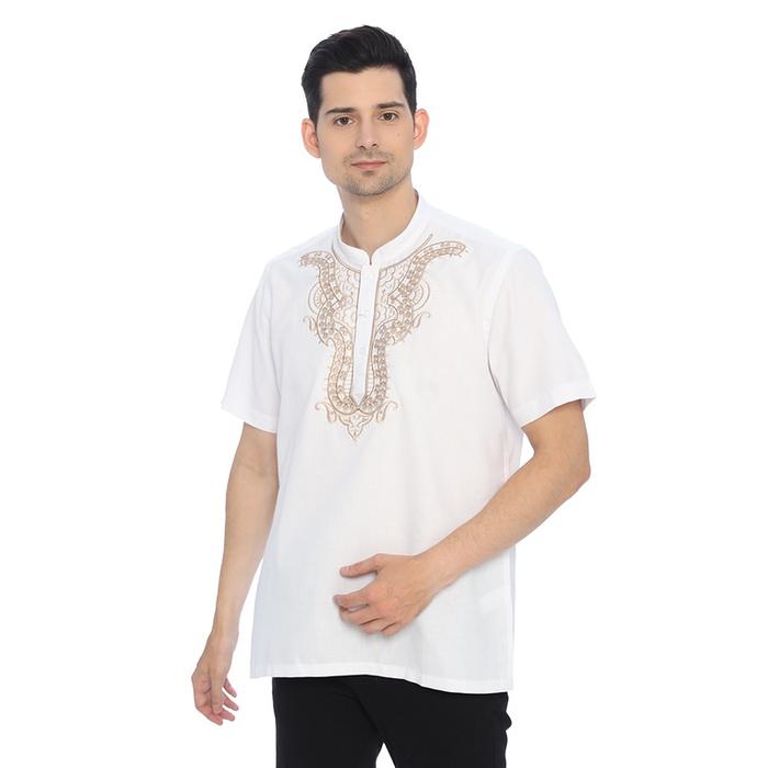 Promo Hassenda Koko Pria Linen Border Lengan Pendek Al-Karim Size XL ...