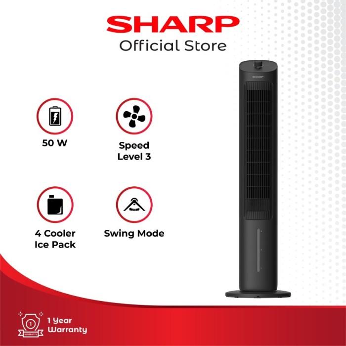 Jual SHARP Air Cooler Tower Fan 4L Swing Mode 50Watt PJ-R34TY 34TY ...