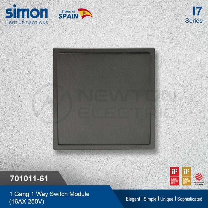 Jual Simon i7 Grey Switch 1-Gang 1-Arah Saklar Engkel (Tanpa Frame ...