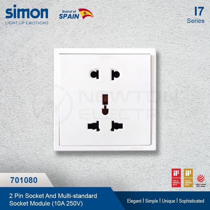 Jual Simon i7 Stop Kontak Multi Standard - White (Tanpa Frame ...