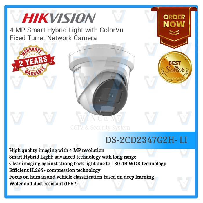 Jual DS-2CD2347G2H-LI Hikvision Turret IP Camera 4MP Smart Hybrid Colorvu - Jakarta Barat ...