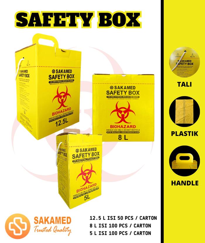 Jual Safety Box 5 Liter / Sampah Medis / Limbah Medis / Bio Hazard ...
