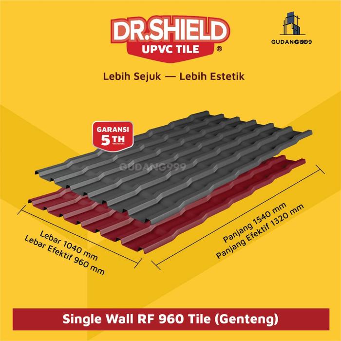 Jual Genteng UPVC Dr.Shield / Single Wall RF960 Tile / Atap Genteng UPVC - Kota Bekasi ...