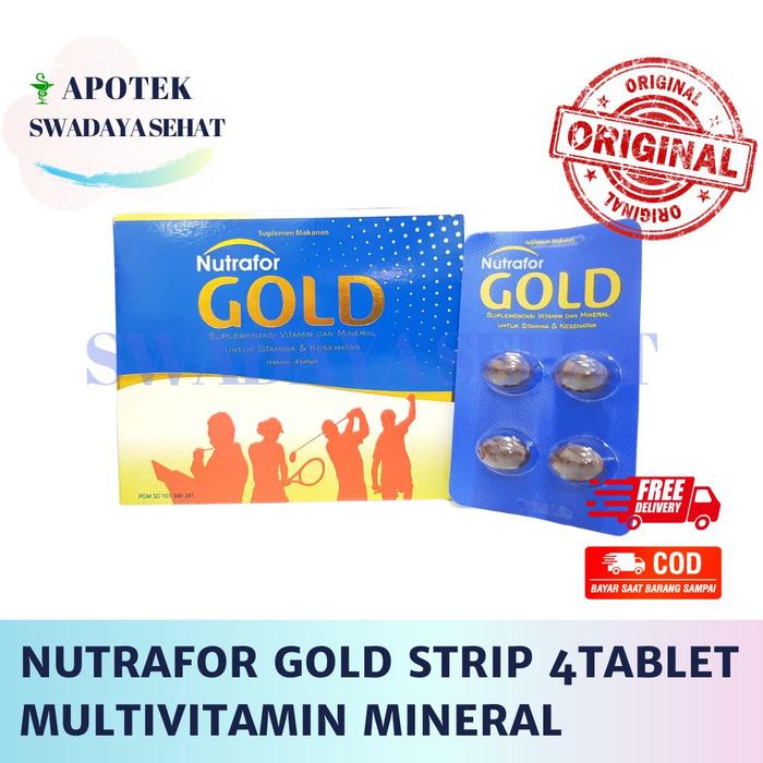 Jual NUTRAFOR GOLD STRIP 4TABLET Multivitamin Mineral Dewasa - Kab ...