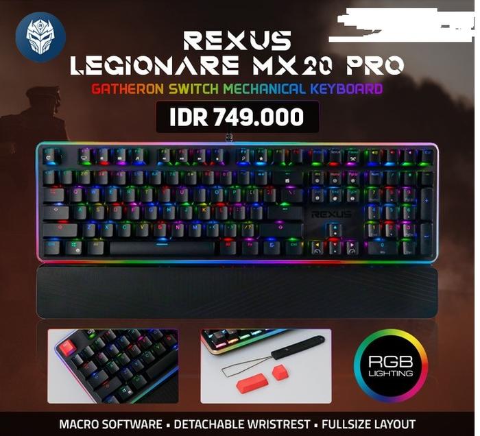 Jual Rexus Keyboard Gaming Mechanical Legionare MX20 PRO RGB - Jakarta ...