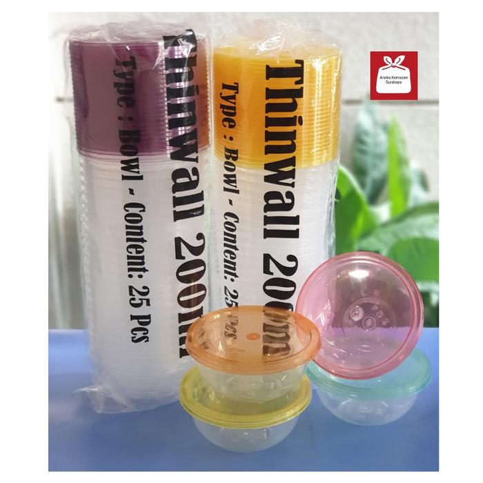 Jual Thinwall Mangkok Envi 200ml / Thinwall Bowl Envi Tutup Warna. Isi 25pc - Kota Surabaya ...