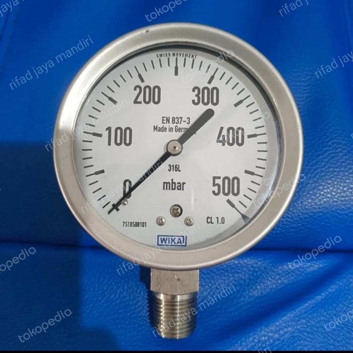 Jual wika low pressure gauge 0-500 mbar size 4" full stainless ...