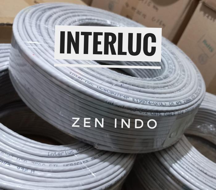 Jual Kabel Lan Indoor 100 Meter UTP Cat5E Cat 5E Internet Ethernet Abu ...