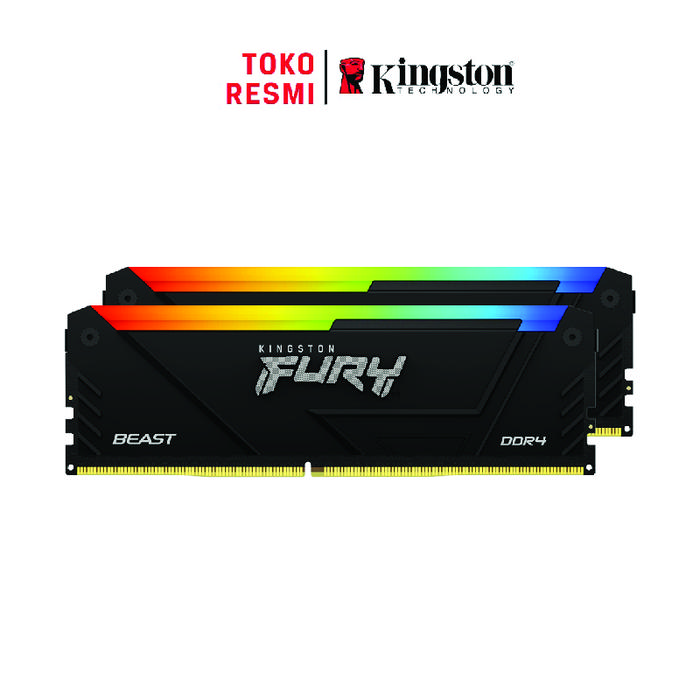 Promo Kingston FURY BEAST Refresh RGB RAM PC 16GB DDR4 3200MHz CL16 - 8GBx2 Cicil 0% 3x ...