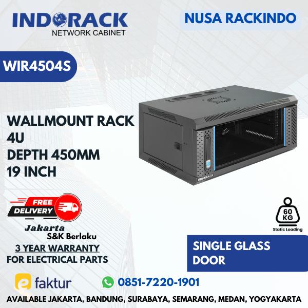 Jual Wir4504s - 4u Wallmount Rack Depth 450mm Single Door 19 - Indorack ...