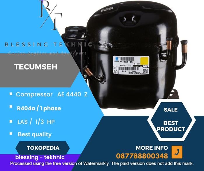 Jual Compressor Tecumseh AE4440Z - FZ1A R404A 1phase 220-240v 50Hz 1/3 ...