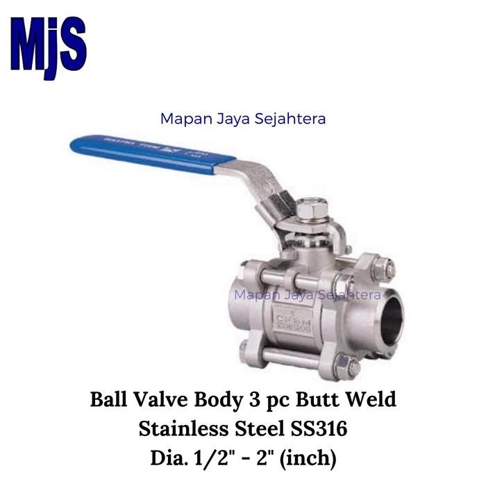 Jual Ball Valve 3Pc Body Sankyo Dia. 1 1/2" Butt Weld SS316 Stainless Steel - Kota Surabaya ...