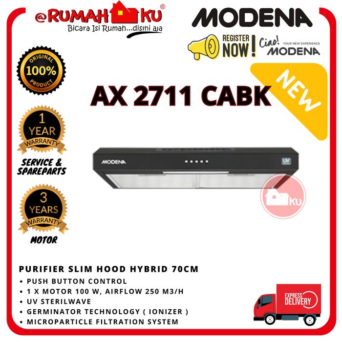 Promo Purifier Slim Hood Hybrid MODENA AX 2711 CABK 70cm UV Sterilwave ...