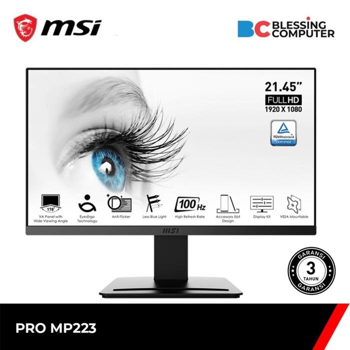 Promo Monitor MSI PRO MP223 21.45 VA FHD (1920 x 1080) 100Hz 1ms Black ...