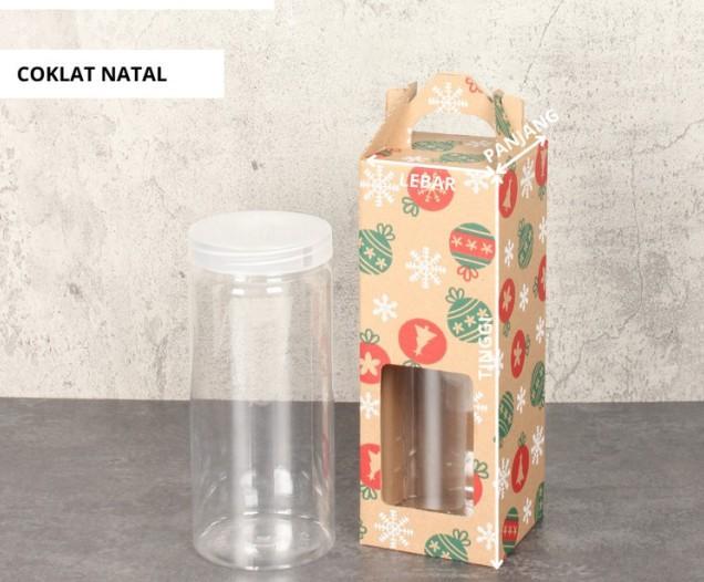 Jual kardus jinjing natal box botol 1 liter kotak kemasan hampers ...