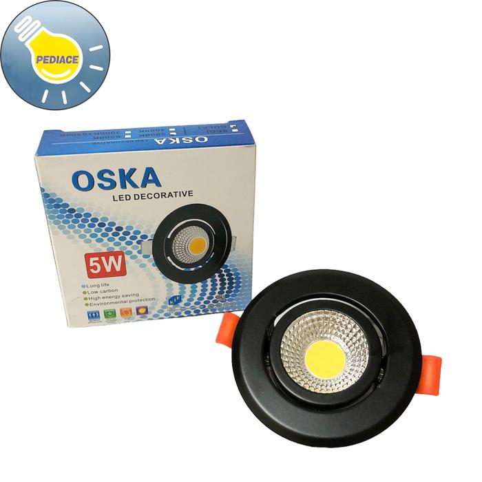 Jual Lampu Downlight 5W OSKA LED COB Body Hitam Spotlight - Kuning ...